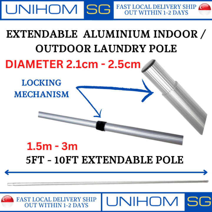 UnihomSG [Bundle Deals] Anti-Rust Extendable Aluminium Laundry Pole ...