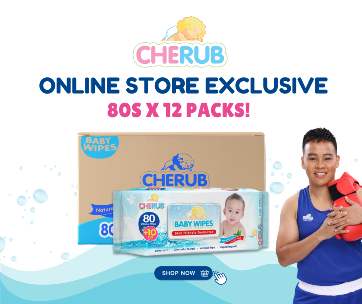(Online Exclusive) Cherub Baby Wipes 80sx12 packs | Lazada PH
