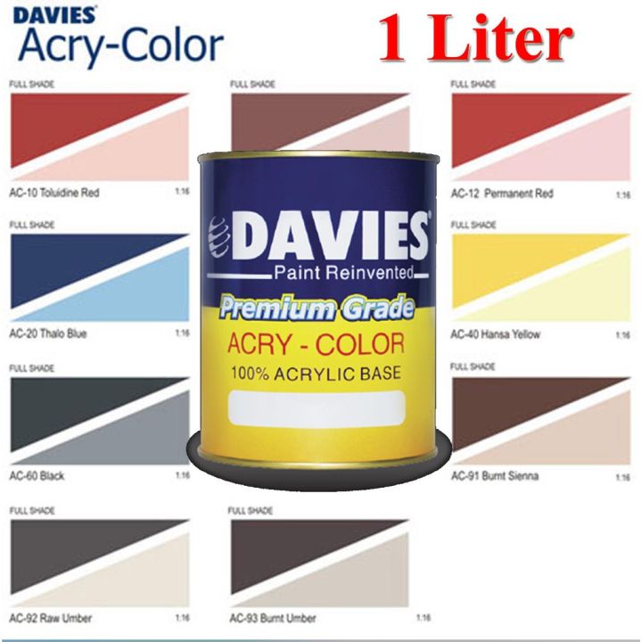Davies Acry-Color Acrylic Based Quart Size 1 Liter Acri-Color Acrycolor ...