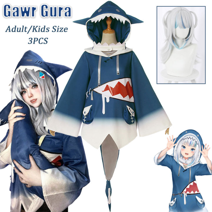 Anime Hololive Gawr Gura Cosplay Costume Virtual Anchor Gawr Gura Shark ...