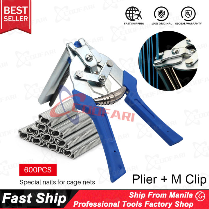 Hog Ring Plier 600pcs M Clips Staples Chicken Mesh Cage Wire Fencing ...