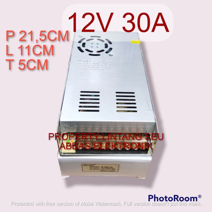 POWER SUPPLY ADAPTOR KALENG 12V 30A 12V30A 12 VOLT 30 AMPERE | Lazada ...