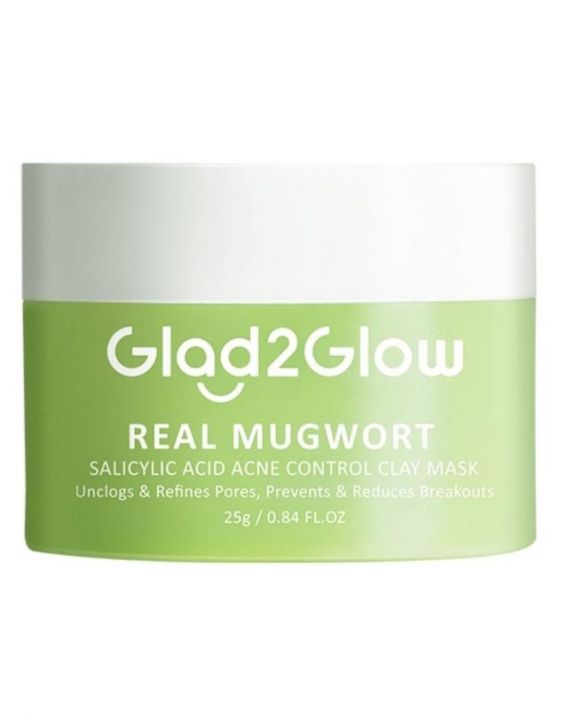 GLAD2GLOW Mugwort Salicylic Acid Acne Control Clay Mask Mud Masker ...