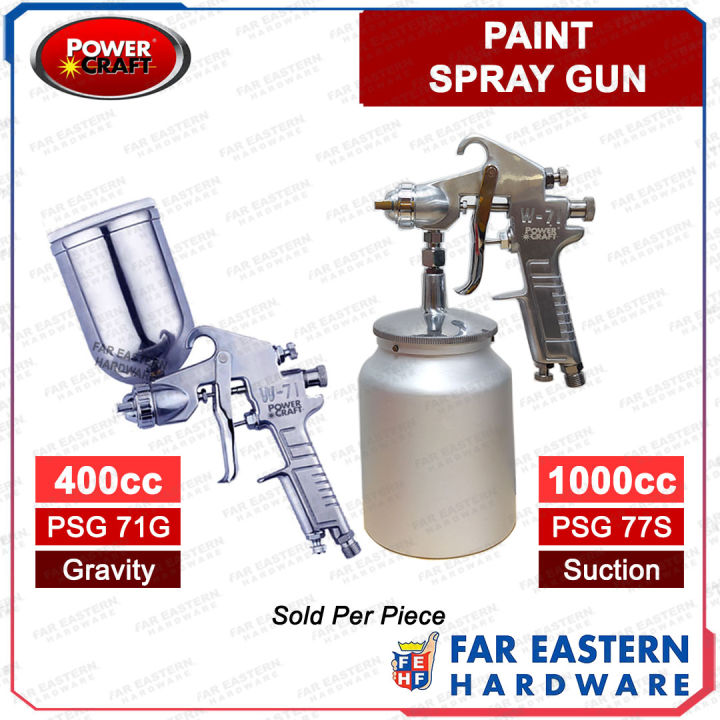 POWERCRAFT Air Pneumatic Paint Spray Gun Gravity | Suction Sprayer 400cc | 1000cc | Lazada PH