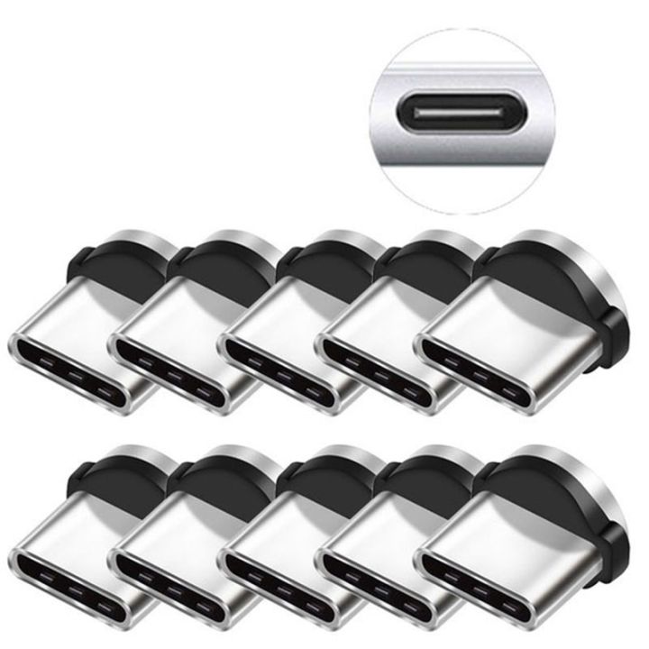 10PC/SET Round Magnetic Cable Plug 8 Pin Type-C Plugs Fast Charging ...