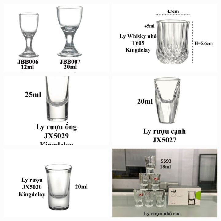 Ly rượu shot nhiều kiểu / ly uống rượu nhỏ cao cấp / ly thủy tinh uống ...