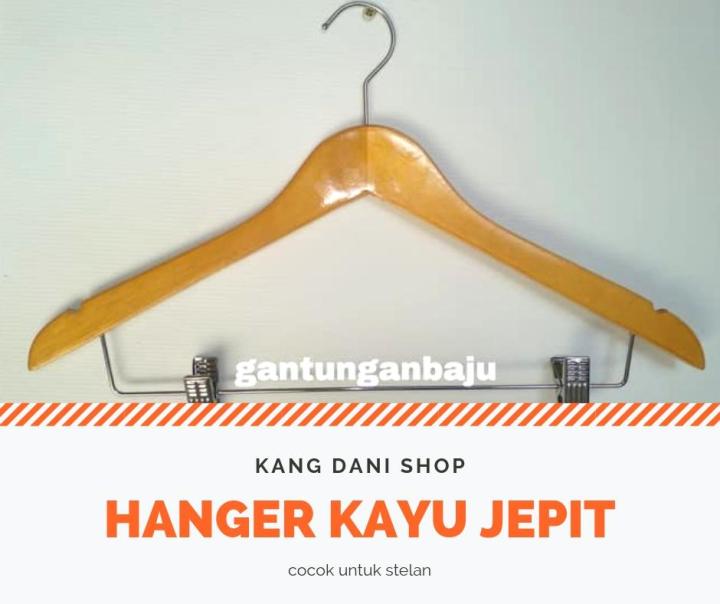 6 pcs Hanger kayu jepit hanger kayu setelan | Lazada Indonesia
