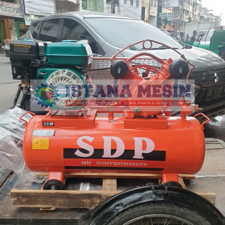 MESIN CAT MESIN KOMPRESSOR ANGIN SDP 2 PISTON 1/2HP COMPLETE MESIN ...