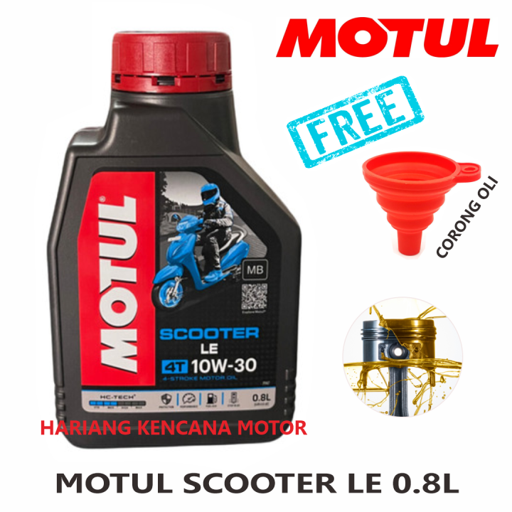 Oli Motul Scooter LE 800ml 4T 10w30 Oil 0.8L Motor Matic Beat Mio Vario ...