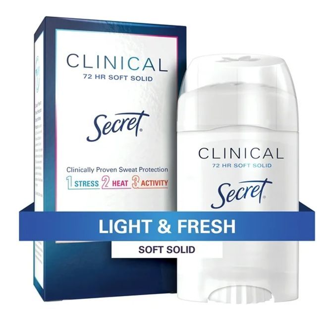 Secret Clinical Strength Soft Solid Antiperspirant Deodorant, Light ...