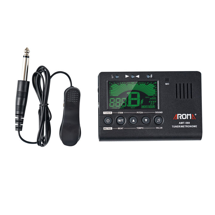 Aroma AMT-560 Electric Tuner & Metronome Built-in Mic with Pickup Cable ...
