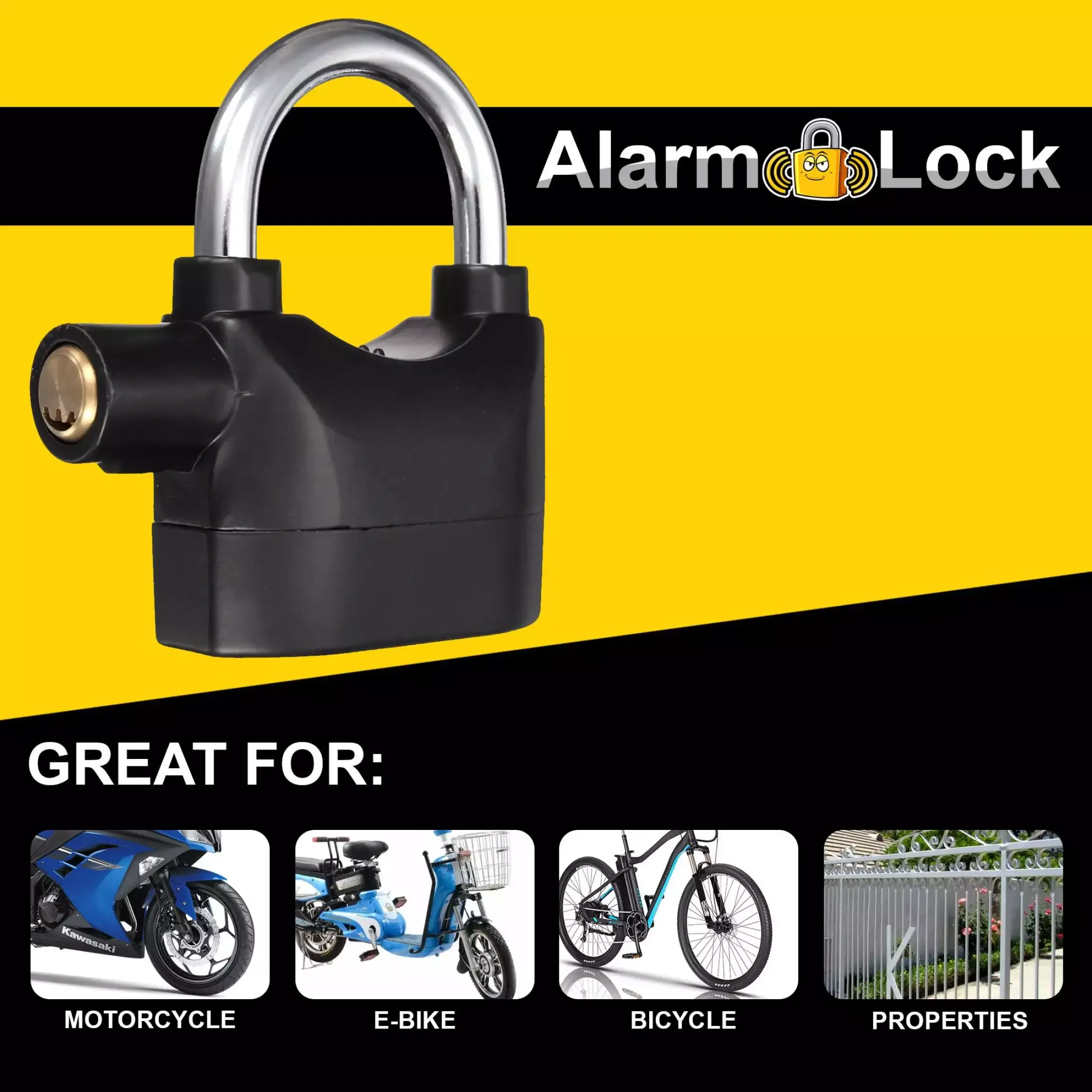 Alarm Lock Anti Theft Security System Padlock | Lazada PH