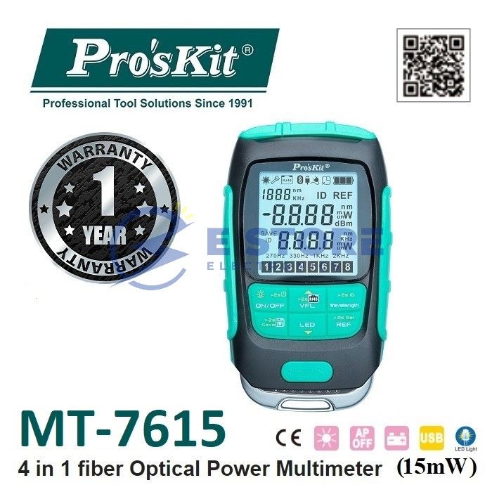 Pro'sKit MT-7615 4 in 1 fiber Optical Power Multimeter (15mW Power Output) | Lazada
