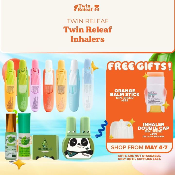 Twin Releaf Inhalers [Pastel, Dumble, Cheraim] | Lazada PH