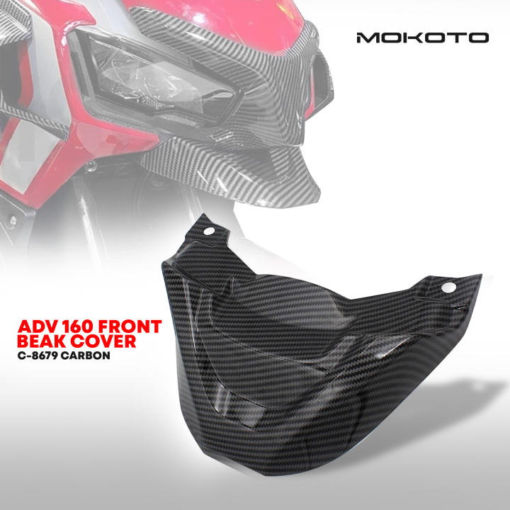 HONDA ADV 160 FRONT BEAK COVER LOW WINGLET CAP CARBON / MATTE BLACK FOR ...