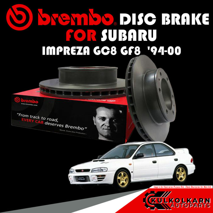 จานเบรกหน้า BREMBO SUBARU IMPREZA GC8 GF8 ปี 94-00 (09 9077 11)(09 5674 ...