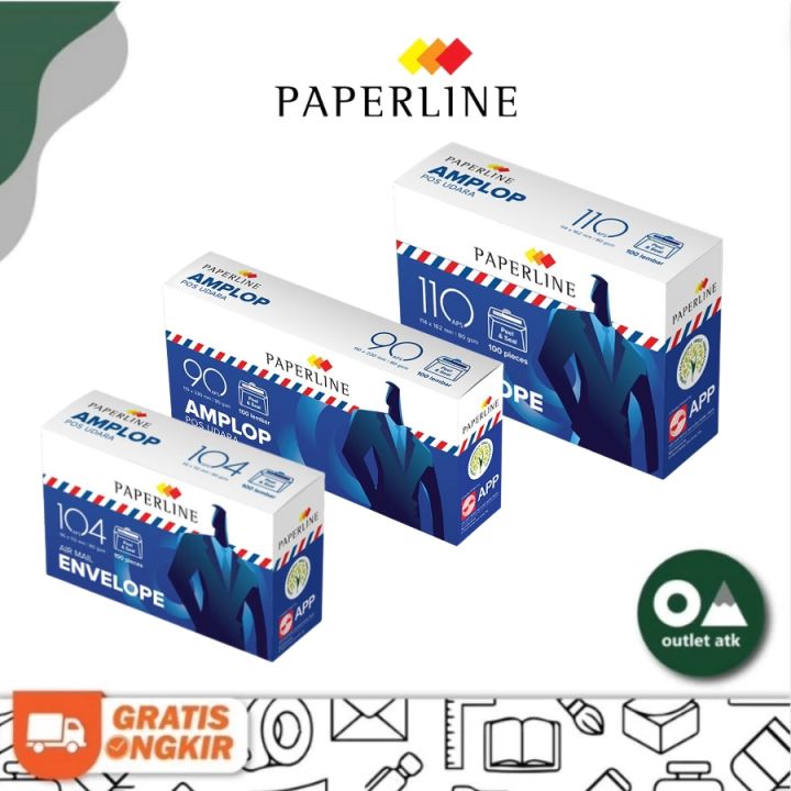 Amplop Udara Tanggung 104 Paperline Airmail APS isi 100 | Lazada Indonesia