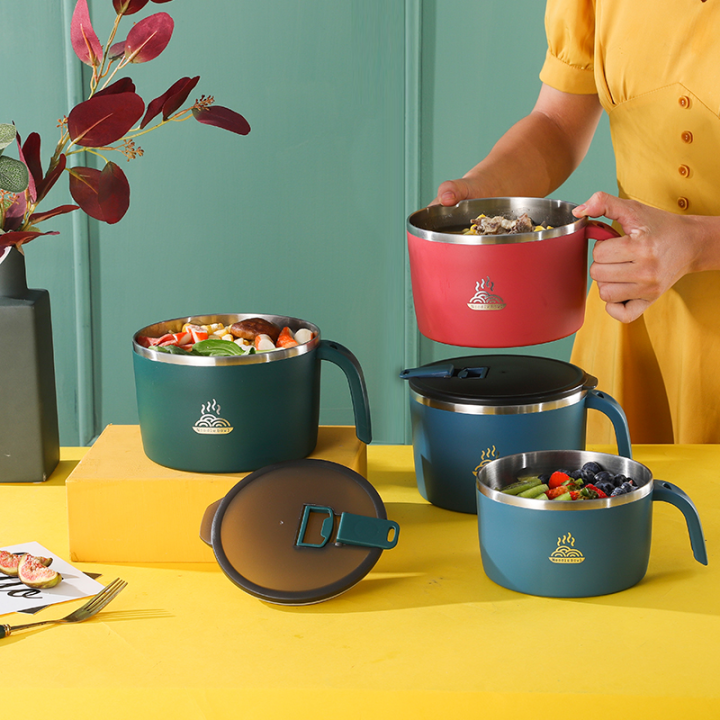 【Local Delivery】Ceramic Bowl Stainless Steel Lunch Box Korean Instant ...
