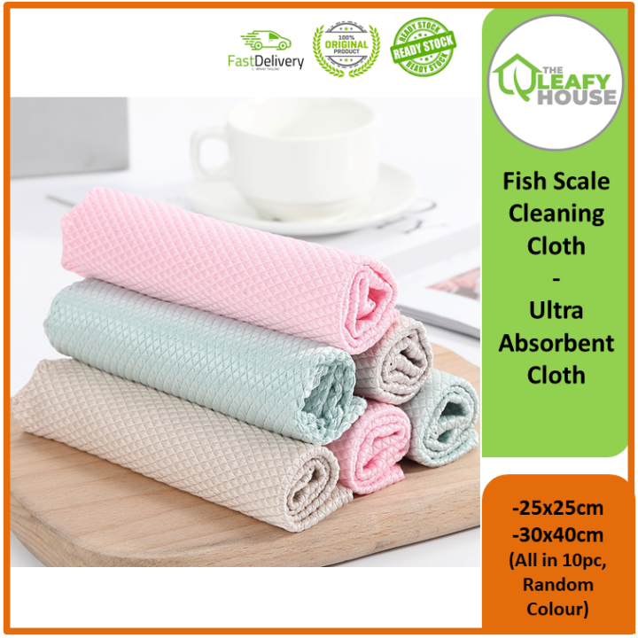 Fish Scale Cleaning Cloth Ultra High Absorbent Mircofibre Dishwashing ...