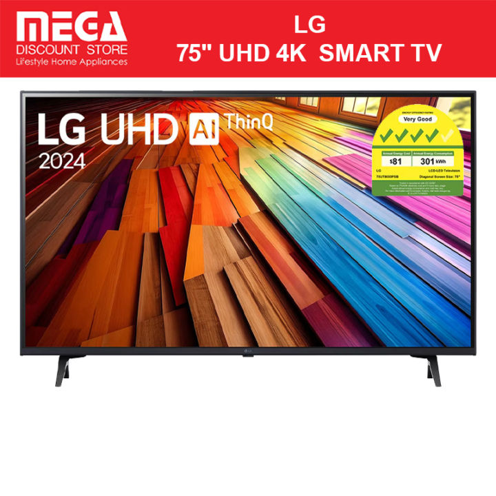 LG 75UT8050PSB 75 "4K UHD UT80สมาร์ททีวี | Lazada.co.th