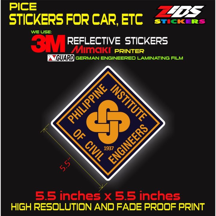 pice philippine institute of civil engineer logo 3M reflective ...
