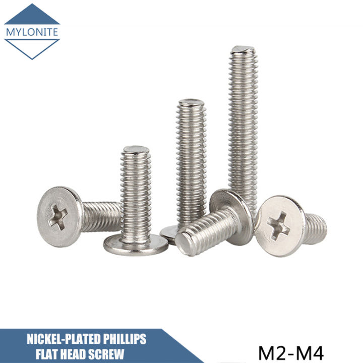Small Size Nickel-plated Flat Head Phillips Screw M2 M2.5 M3 M4 Bolts ...