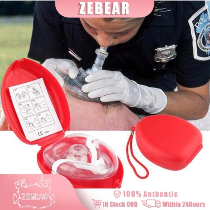 First Aid Resuscitation Mask - Reusable One-way Valve Breathing Shield ...