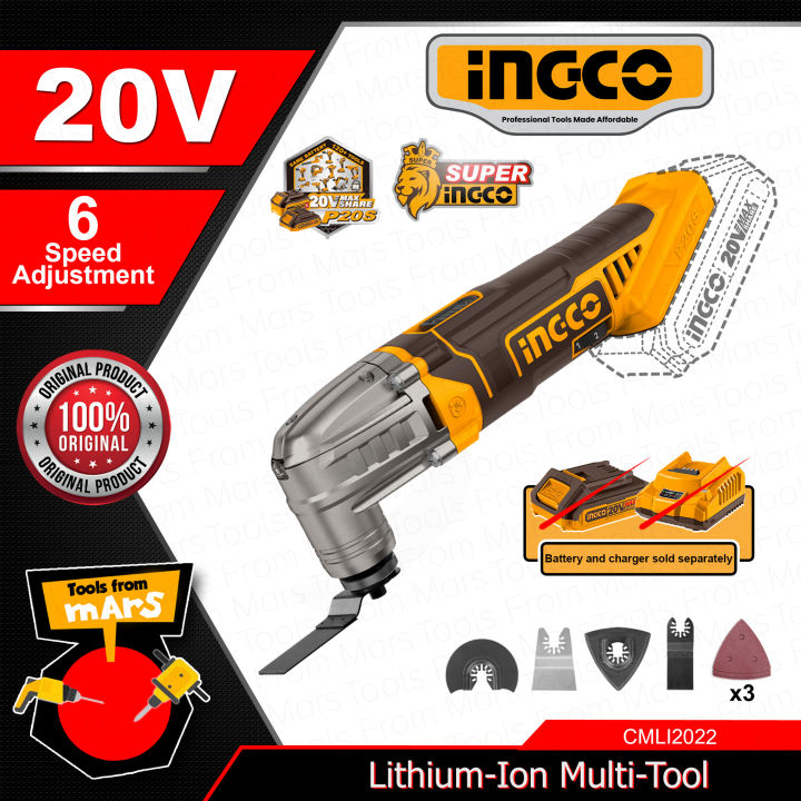 INGCO 20V Lithium-Ion Oscillating Multi Tool with 6-speed adjustment ...