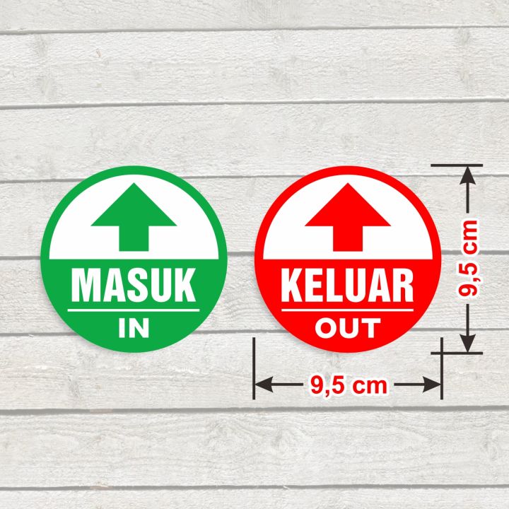 Stiker Tanda Masuk Keluar Sticker Label Bundar Vinyl Sign In Out ...