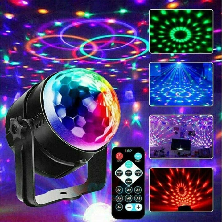 DJ Disco Ball Light LED Projector Music Rotating Lights RGB Stage Effect Lamp RGB Magical Ball ...