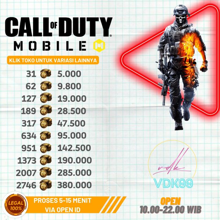 VDK99 Top Up Cp Call Of Duty Mobile Cp Cod | Lazada Indonesia