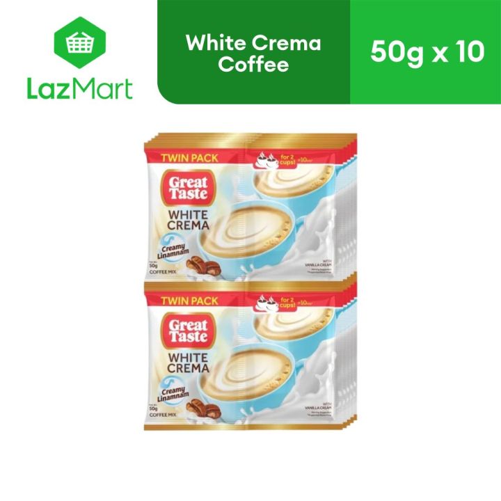 Great Taste White Crema Coffee Twin Pack Sachets 50g x 10 | Lazada PH