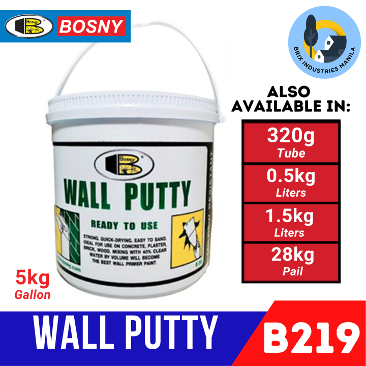 Bosny Wall Putty B219 Quick-Drying Water-based Masilya 320g 0.5kg 1.5kg ...