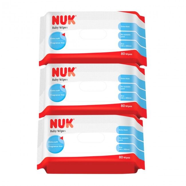 Nuk Baby Wipes 80s - Pack of 3 | Lazada Singapore