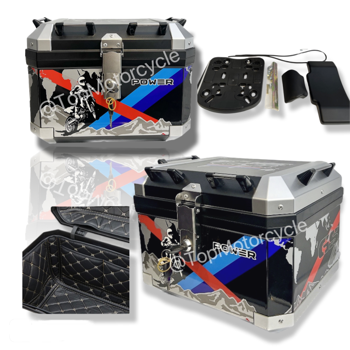 HOME+ 45L Motorbox GS Top Box Motorcycle Box Storage Extra Big Top Box ...