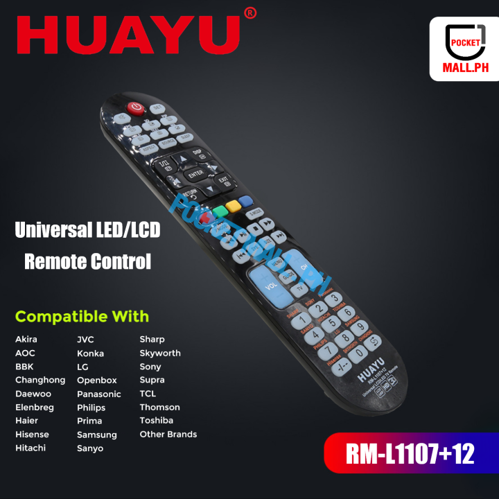 Huayu RM-L1107+12 Universal LED/LCD Remote Control | Lazada PH