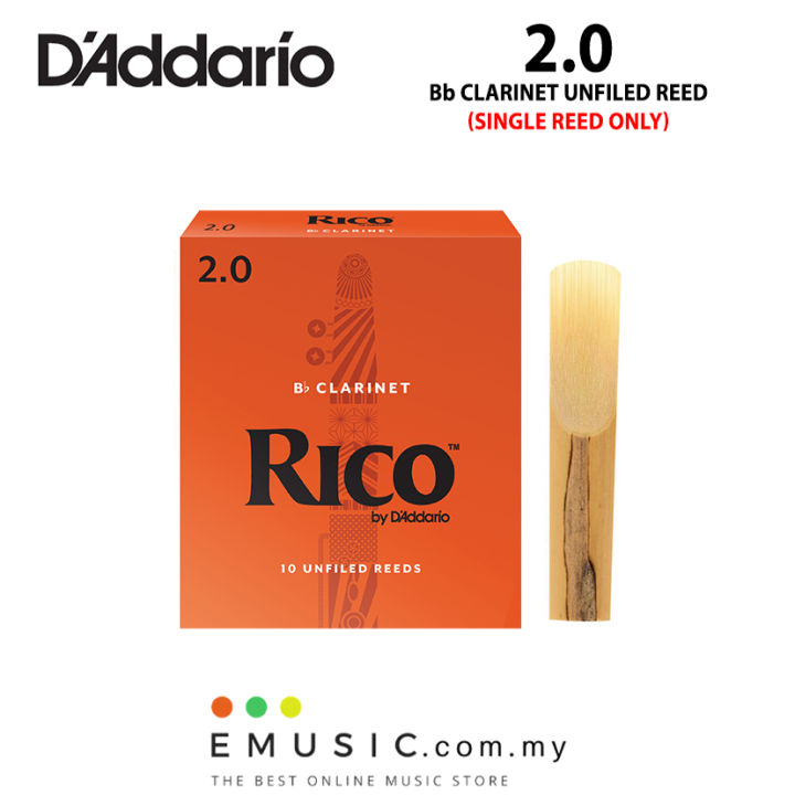 Rico by D'Addario 2.0 Bb Clarinet Unfiled Reed (Single Reed Only) | Lazada