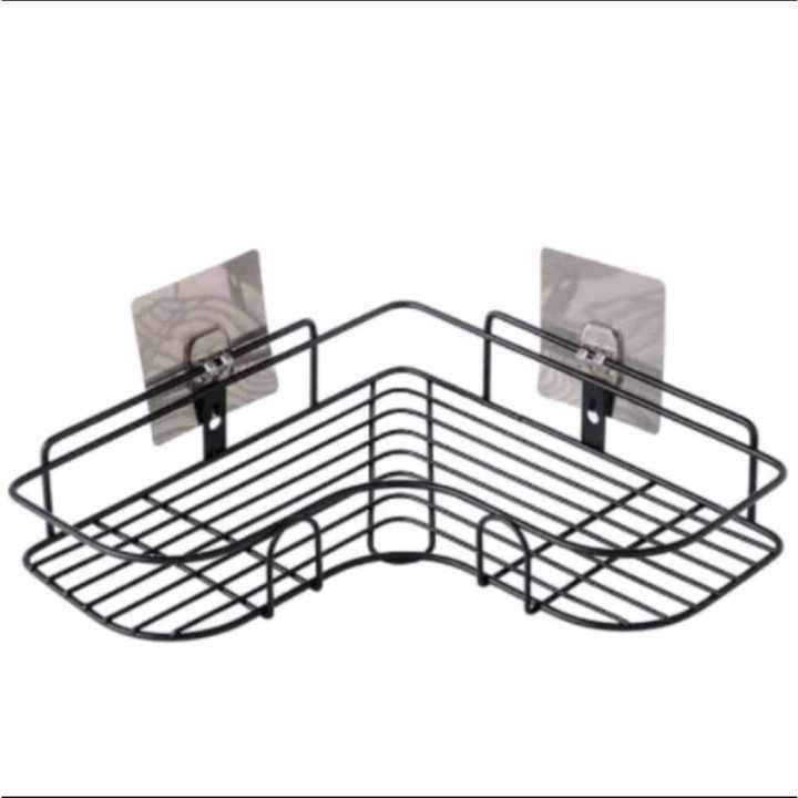 Bathroom Kitchen Organizer Storage Rack Shower Wall Hanging Adhesive ...