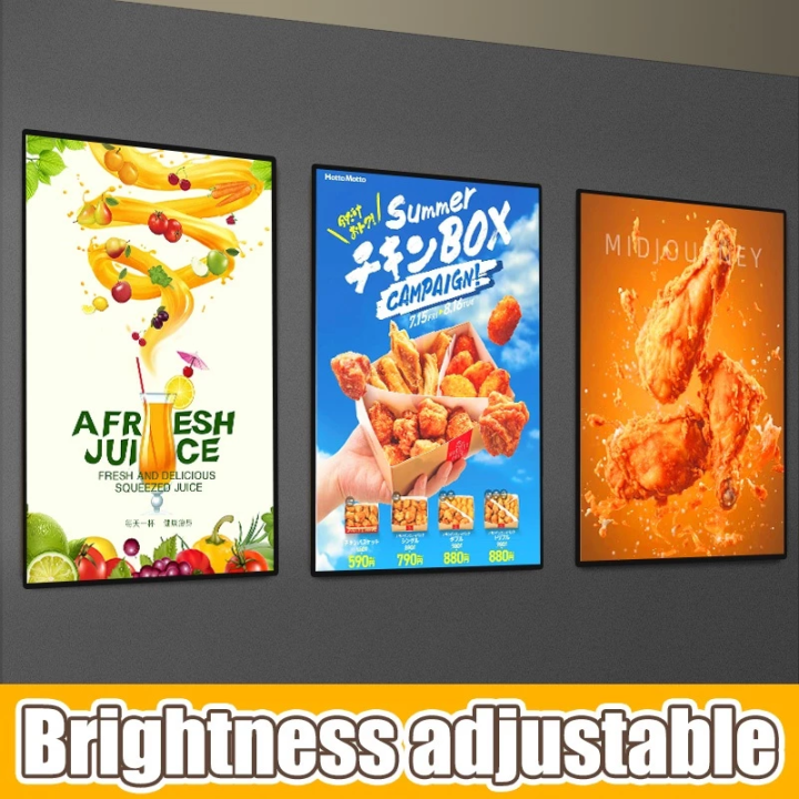 wall menu board with light Super bright Slim light box, plug and play ...