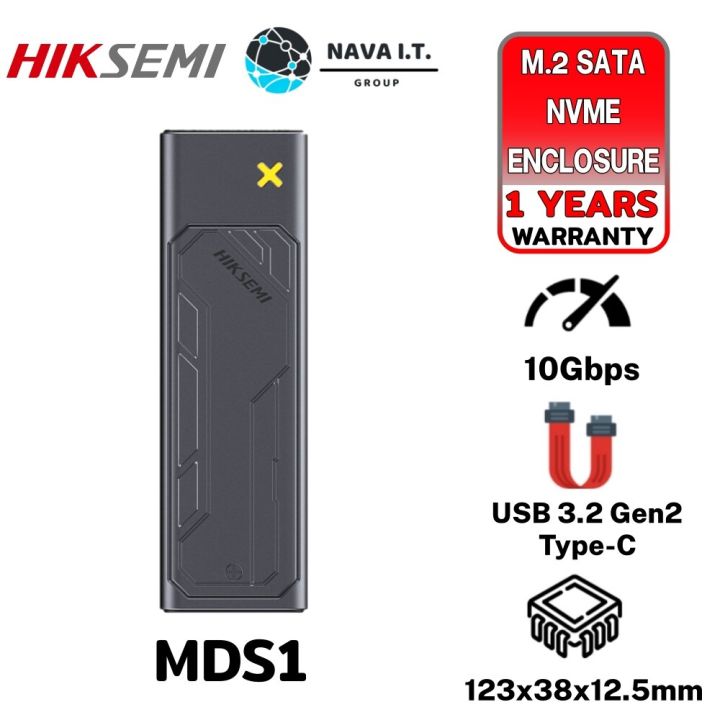 HIKSEMI MDS1 M.2 SATA NVME ENCLOSURE กล่องใส่ SSD USB 3.2 GEN2 TYPE-C ...