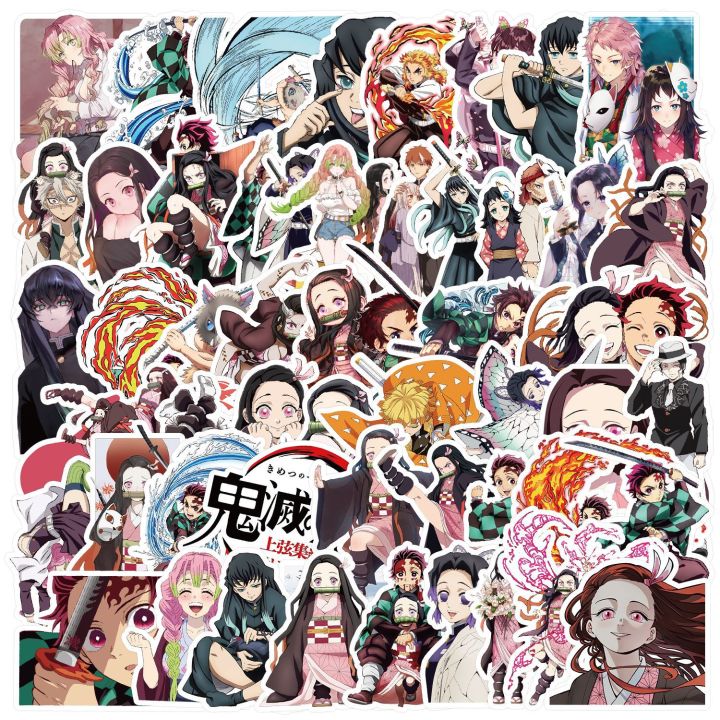 50PCS Demon Slayer Sticker Set Waterproof Removable Cartoon Sticker ...