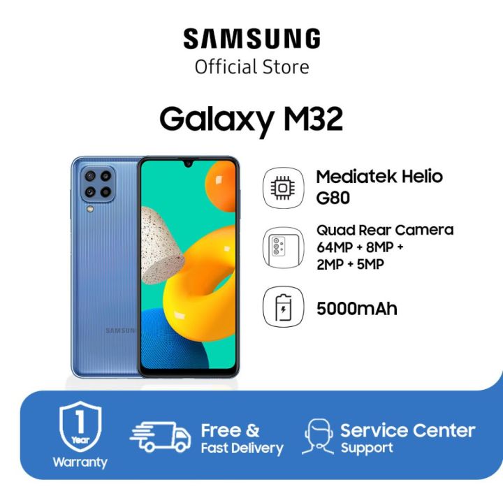 Samsung Galaxy M32 6/128GB, Handphone Android dengan Quad kamera 64MP, Baterai 5000mAh, Prosesor ...