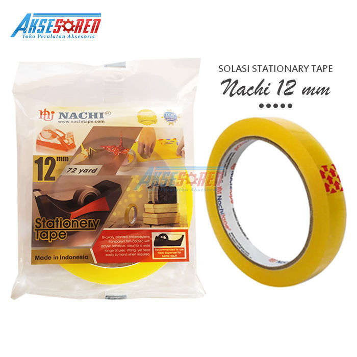 Solasi Bening Kecil Nachi 12 Mm [0.5 Inchi] / Lakban Bening Super Kuat / Solasi Bening / Isolasi ...