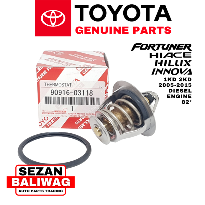 ORIGINAL TOYOTA THERMOSTAT 82°C WITH GASKET FORTUNER INNOVA HILUX ...