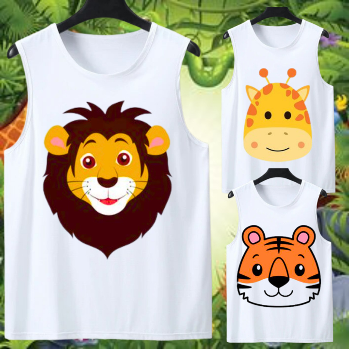 BWM 1PC White Muscle Pambahay Sando w/ Cute Zoo Animal Designs Baby ...