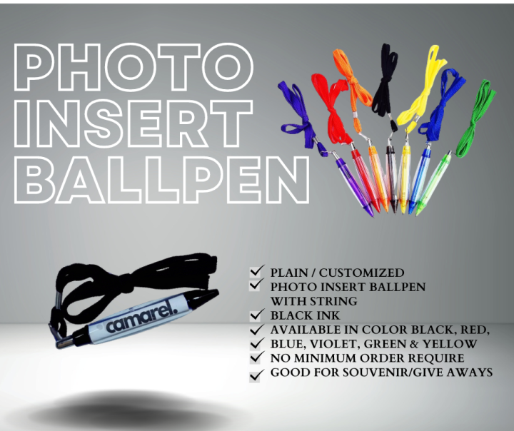 Personalized Customized Photo Insert Ballpen with String 1pc Black Ink ...