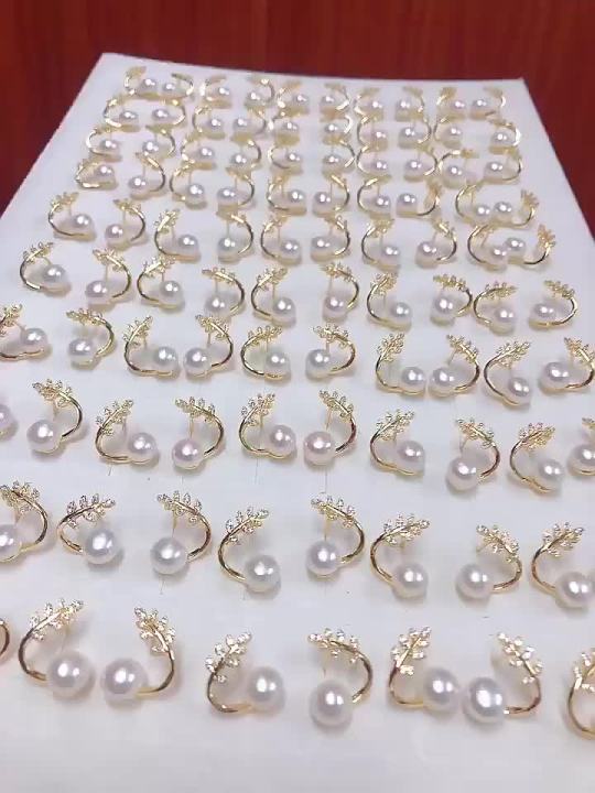 ins ต่างหูมุกน้ำจืดธรรมชาติชั้นสูงแฟชั่นเฉพาะกลุ่มรุ่นใหม่ 14k ต่างหูหูข้าวสาลีเพทายฉีดทองเข็ม ...