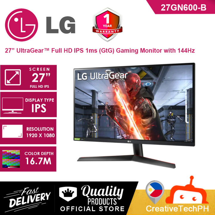 NEW LG Monitor 27” UltraGear™ 27GN600-B Full HD IPS 1ms (GtG) Gaming ...