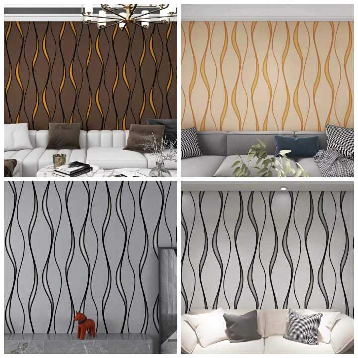 3D Geometrical Line Wallpaper PVC Self Adhesive Waterproof Sticker Home ...
