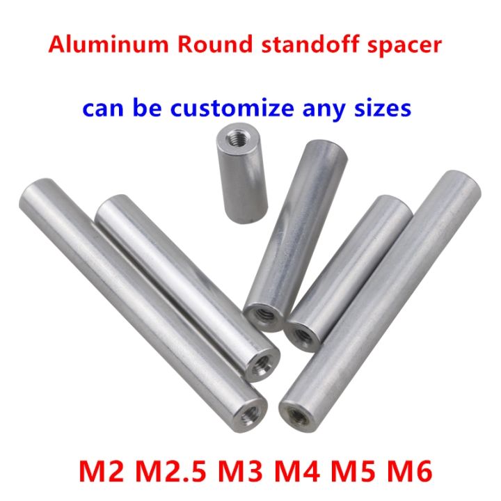 【CW】 5-10pcs M2.5 M4 M5 Female thread Round Aluminum Standoff Spacer ...